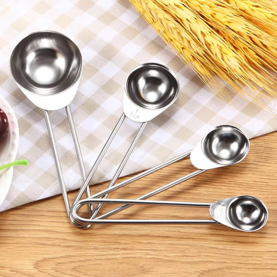 Kit Colheres Medidoras Dosadoras Inox Conjunto 4 Peças Medida de Colher ...