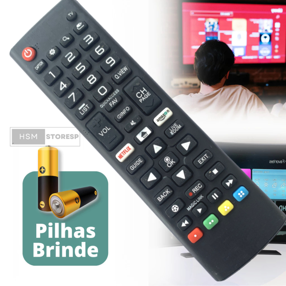 Controle Remoto Para LG Smart Tv 4K LED LCD 32 40 43 50 55 65 Polegadas ...
