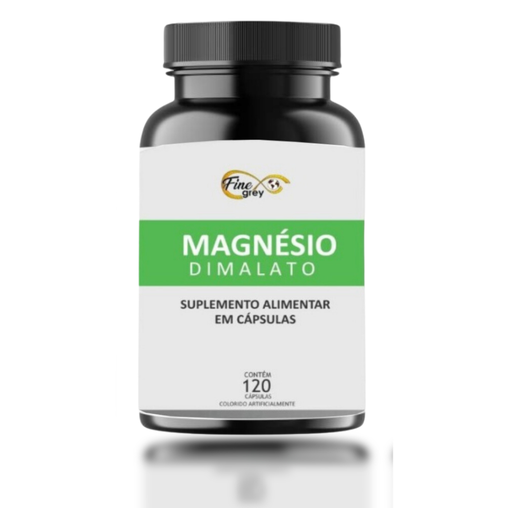 MAGNÉSIO DIMALATO Puro 500mg Com 120 Cápsulas Concentrado - 2 Meses por Pote Finegrey | Shopee ...