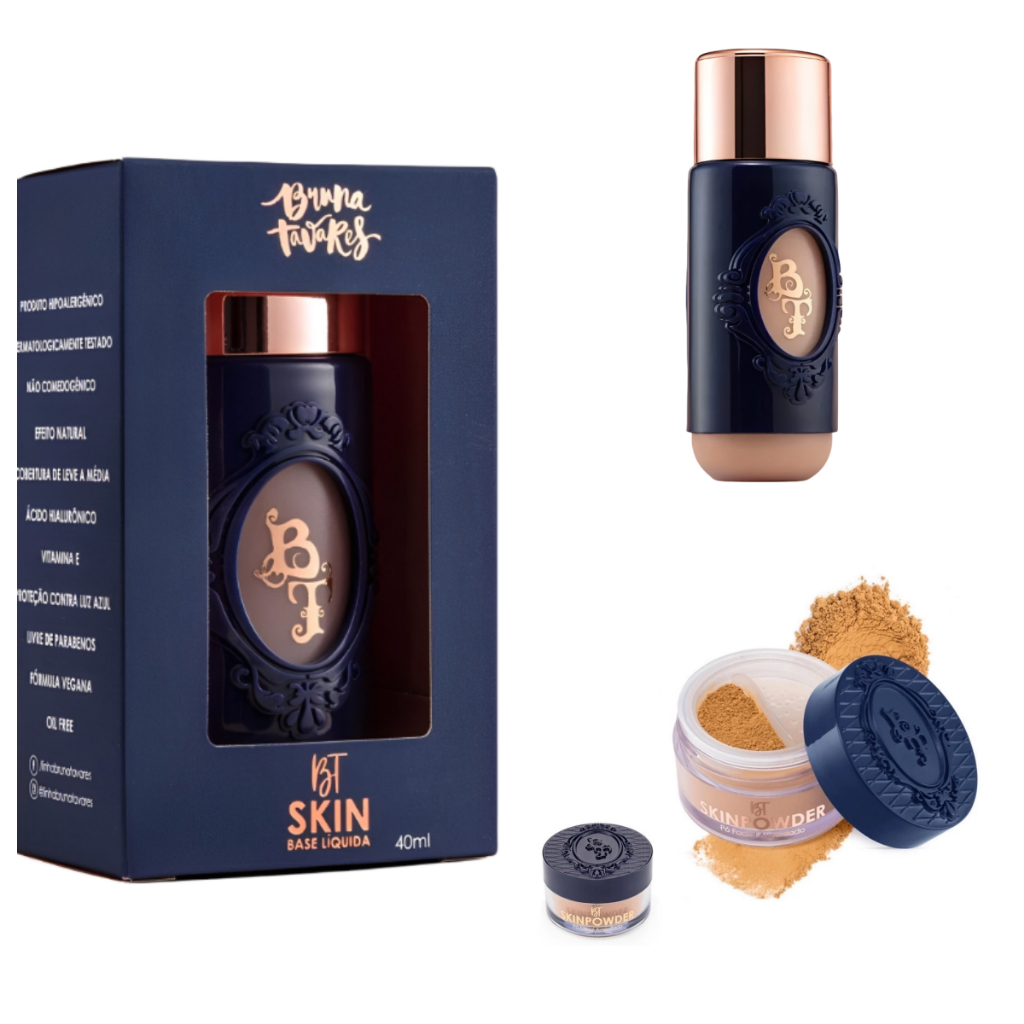 Kit de Bases Líquidas Bruna Tavares BT + Pó Solto Bruna Tavares BT Skin ...