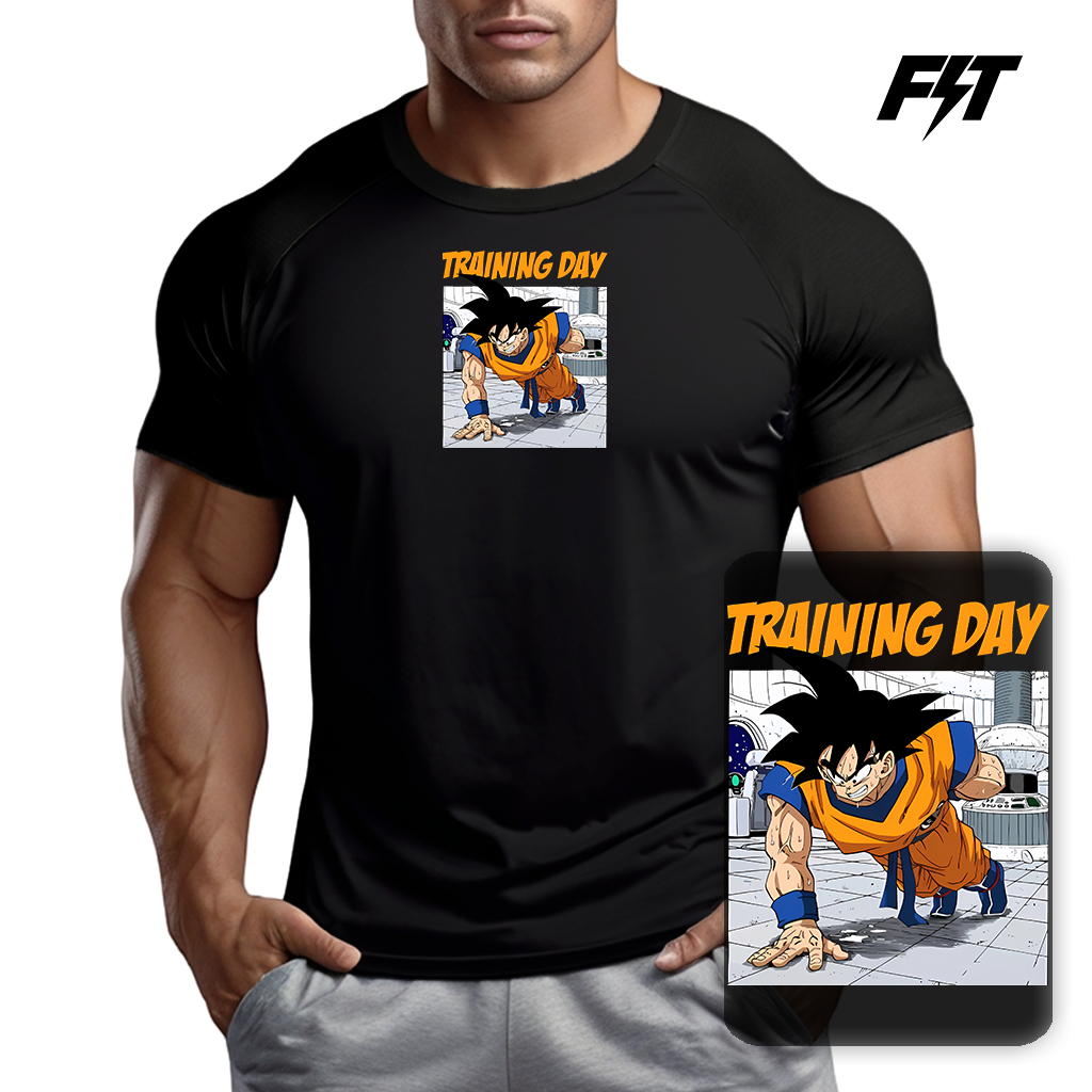 Camiseta Dry Fit Masculina Goku Dragon Ball Training Day p/Treino ...