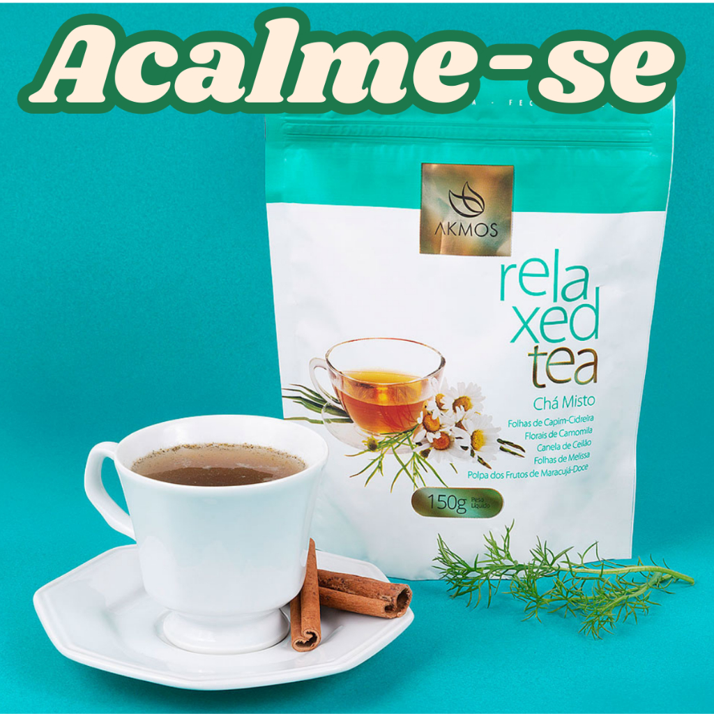Chá Relaxed Tea Akmos 150g Misto Acalma Natural Ervas Anti Estress ...