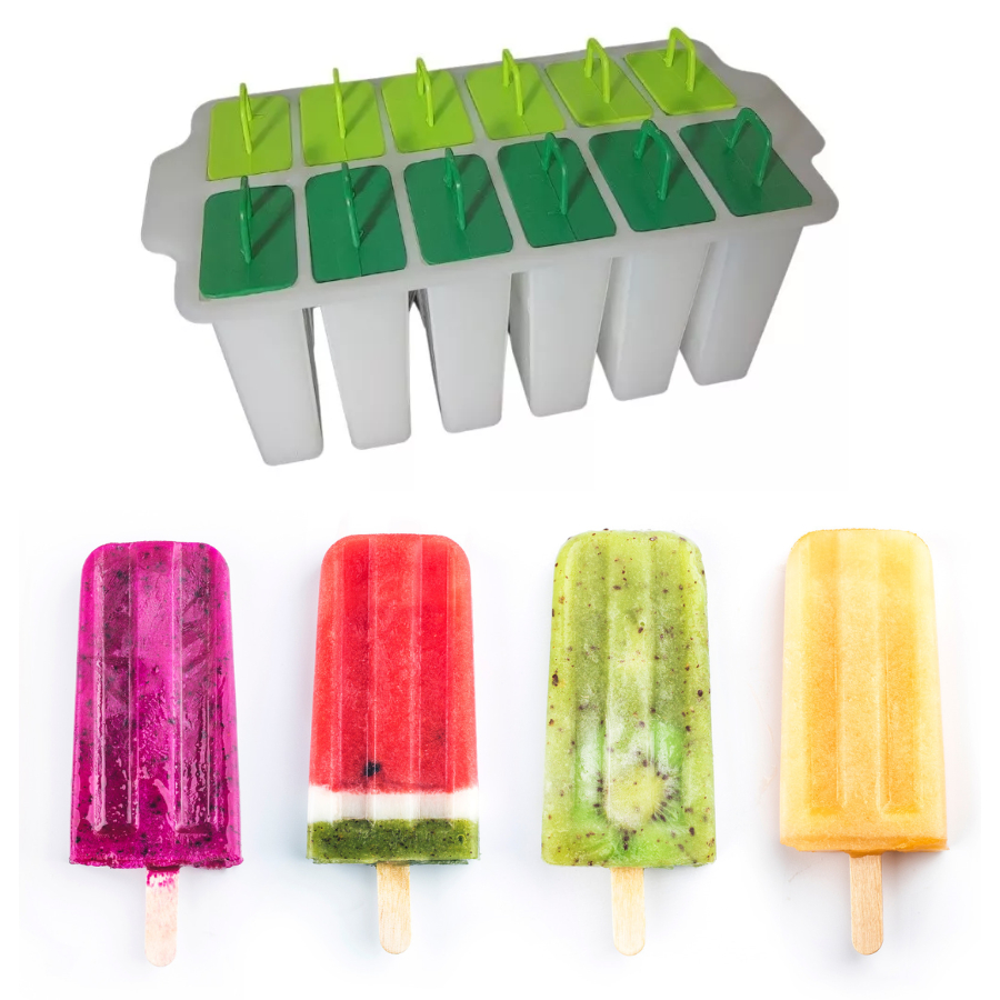 Forma Molde para Sorvete com 12 Picolés Fácil com Palitos Caseiro ...