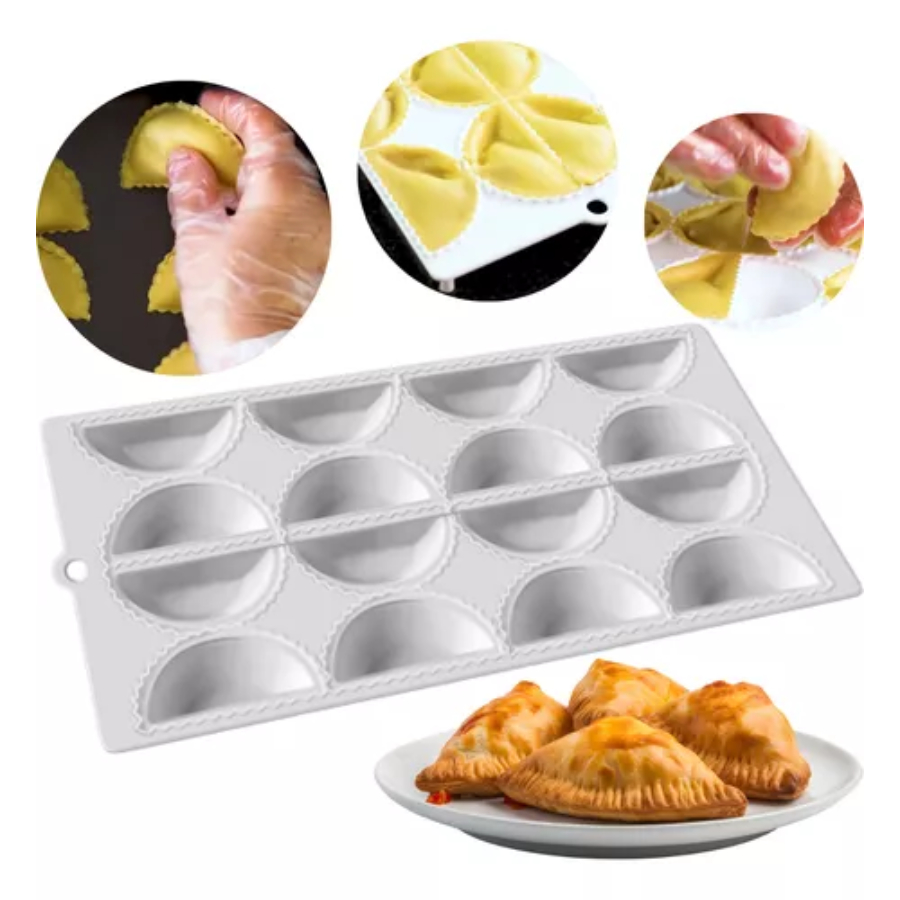 Forma Modeladora de Risoli Pastel Empanada Meia-Lua Massas com 16 ...