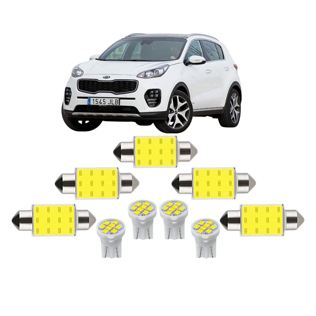 Kit Lâmpada led Kia Sportage (Teto Ré Placa Farolete porta Luvas Porta ...
