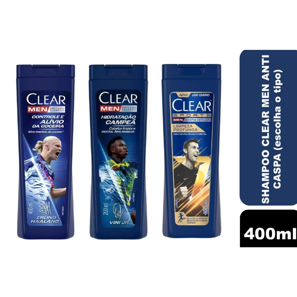 Shampoo Anti Caspa Clear Men Jogadores 400ml (escolha o tipo) | Shopee ...