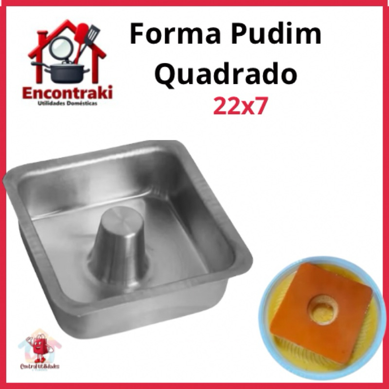 Forma Pudim Quadrado 22x7 Novidade | Shopee Brasil