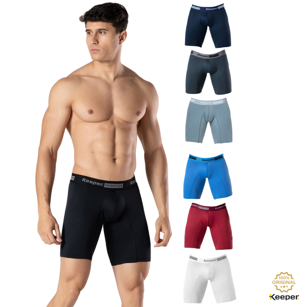 Kit com 3 Cueca Boxer keeper Bermuda Long Leg Esportiva Anti Assaduras ...