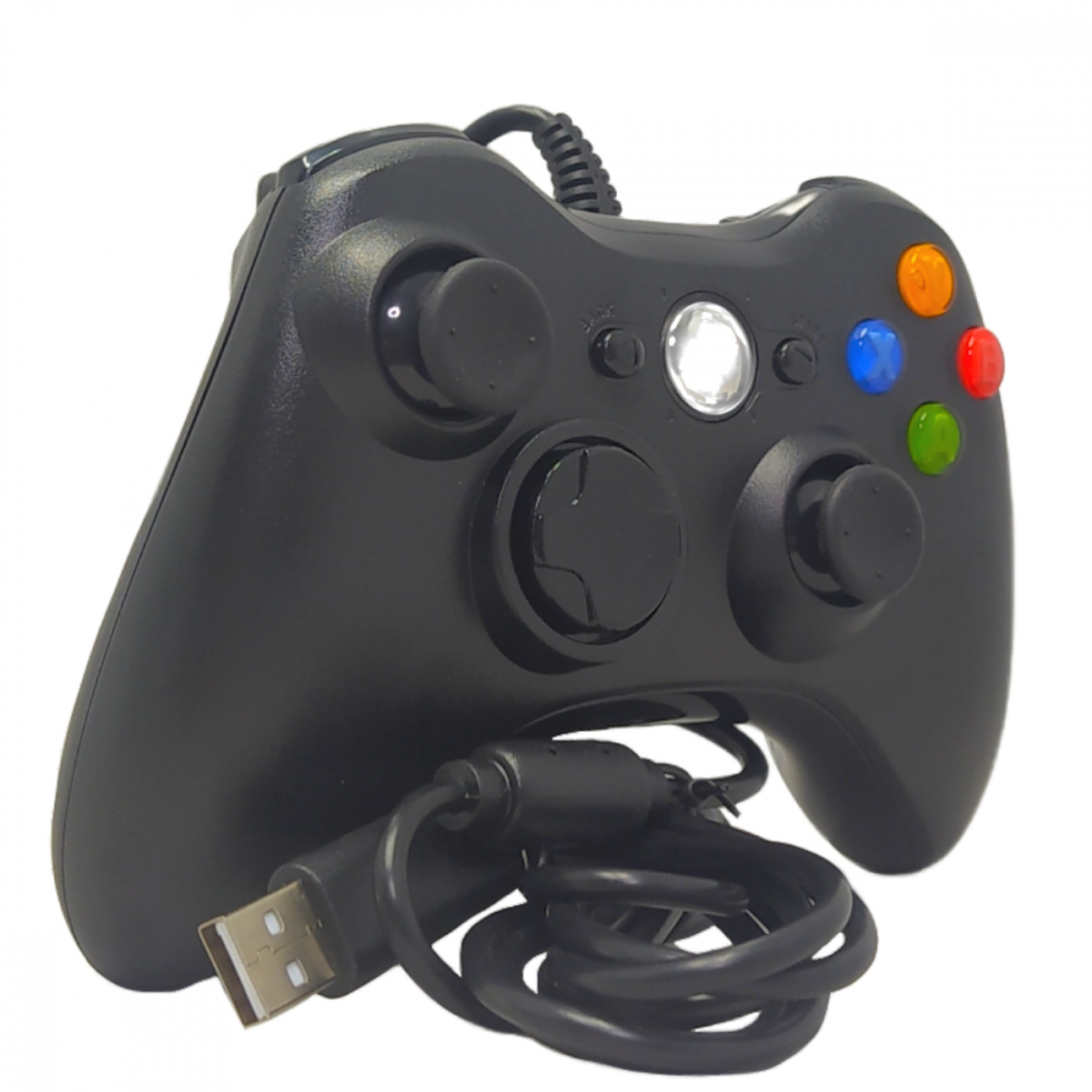 Controle Gamer Tipo Xbox 360 COM FIO 2,10 metros Joystick PC Computador ...