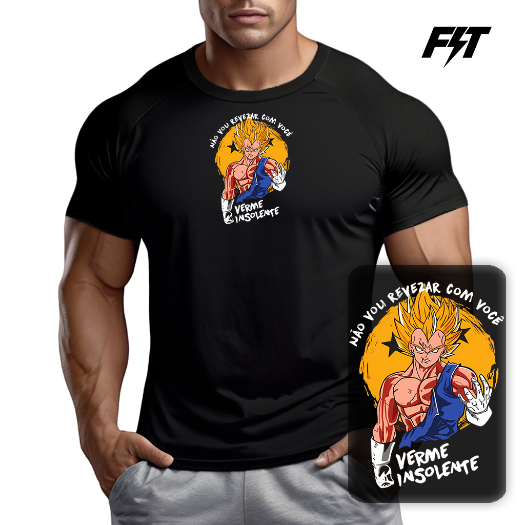 Camiseta Dry Fit Masculina Dragon Ball Vegeta p/Treino Lancamento ...