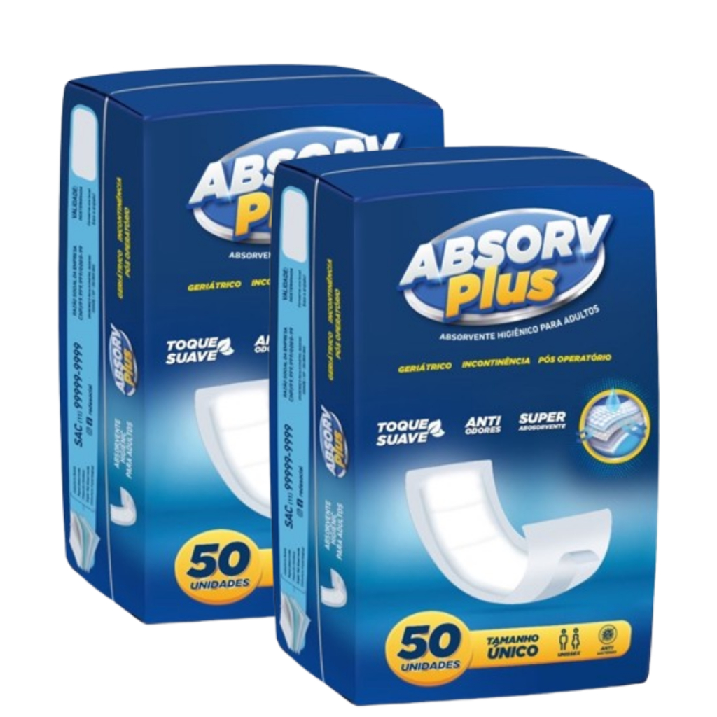 Kit 2 Pacotes Absorvente Geriátrico Pos Parto Absorv Plus - 100 ...