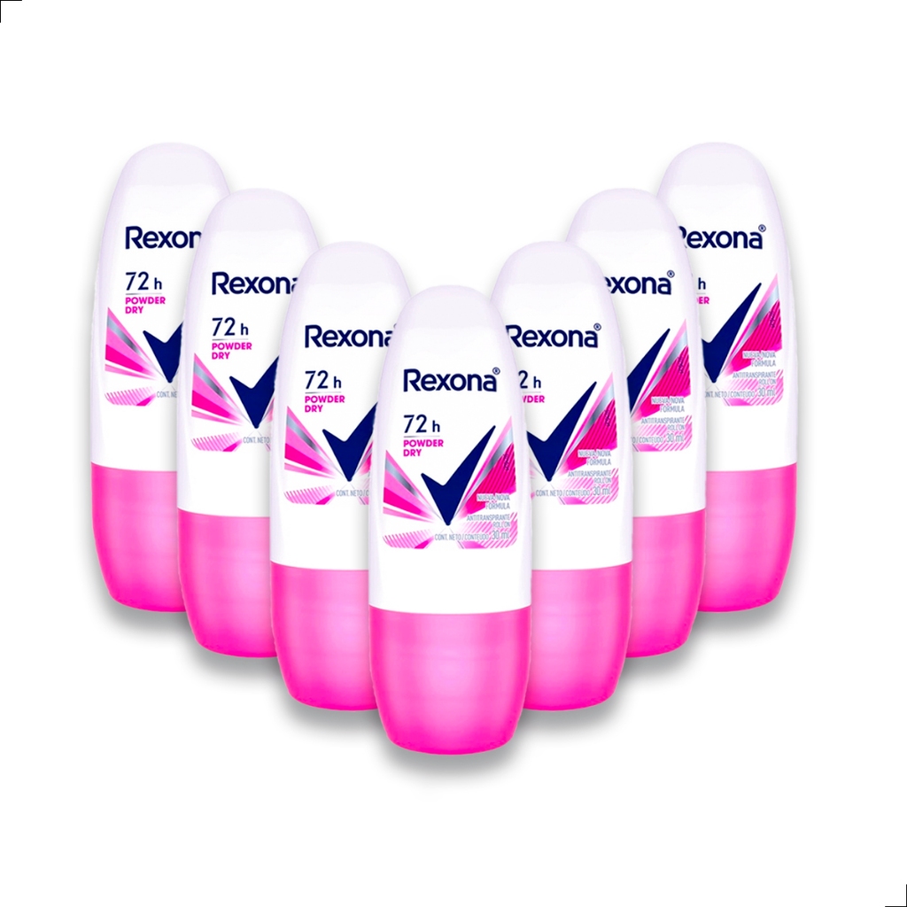 Kit Desodorante RollOn Rexona Powder Dry 72h Compacto Feminino | Shopee ...