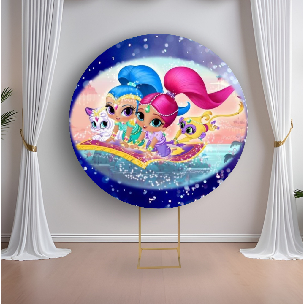Painel SHIMMER E SHINE- Sublimado Tecido Helanca com Elástico. | Shopee ...