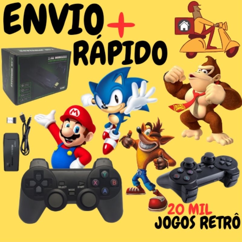 game stick game retrô game nostálgico 20.000 Jogos sem Fio game stick ...