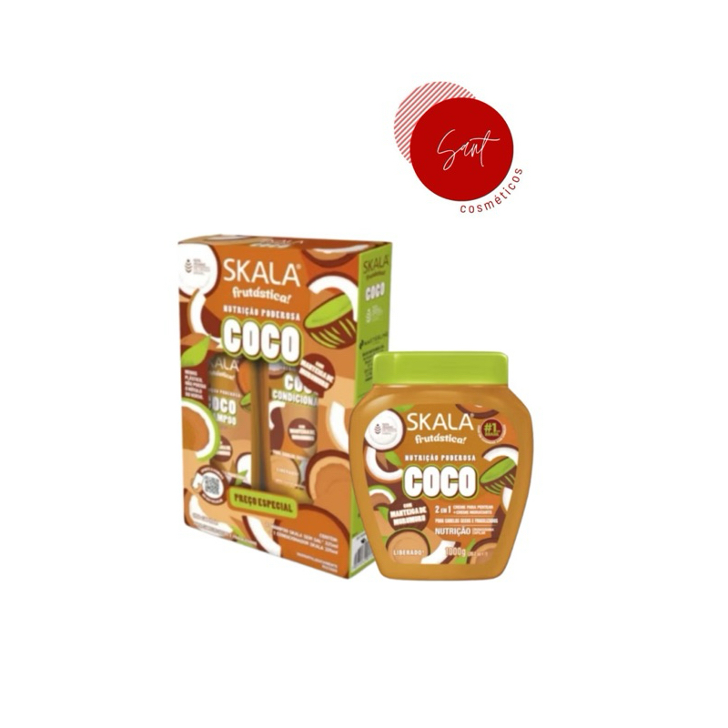 Kit Skala Frutástica Coco Potão 1kg + Shampoo 325ml e Condicionador ...
