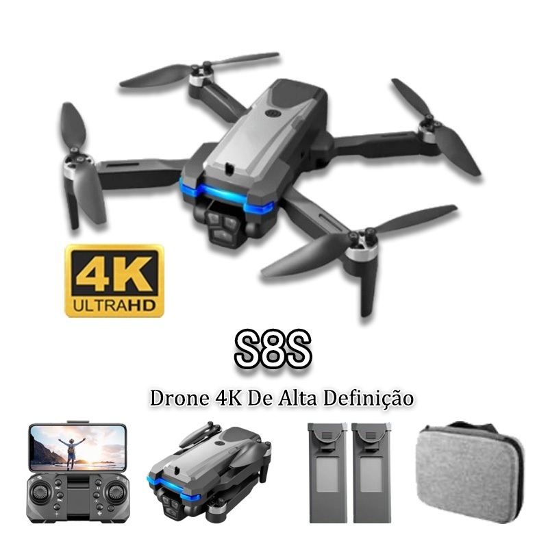 Drone S8S 4K kedudukan aliran optik tiga kamera motor tanpa berus daya tahan lama kestabilan ...