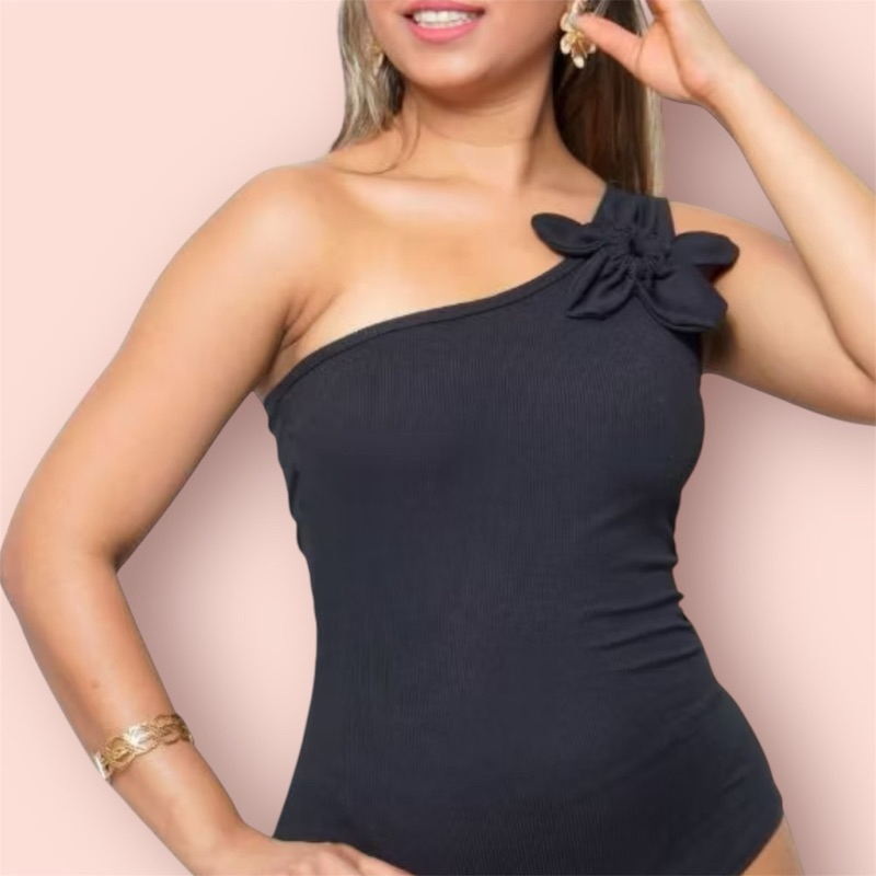 Body Femenino mula manga Flor com bojo | Shopee Brasil