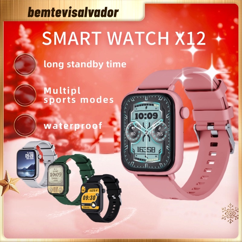 IP67 A Prova De Água relógio inteligente X12 smartwatch esportivo ...