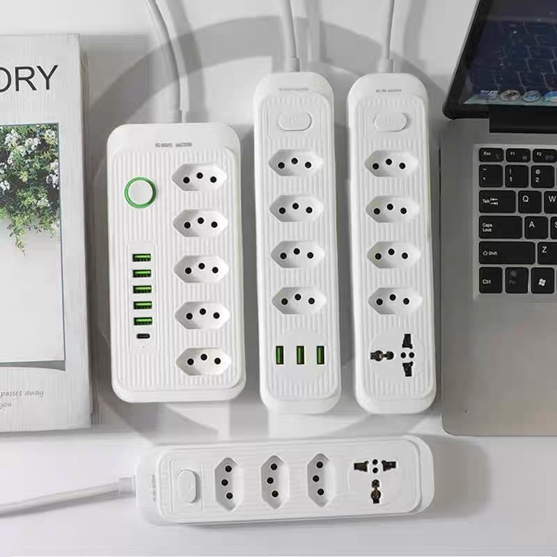 Extensão Régua de 5 Tomadas 2 Tomadas Universal 2 Porta USB 1 Tipo-C 1,90m Bivolt - A631 ...