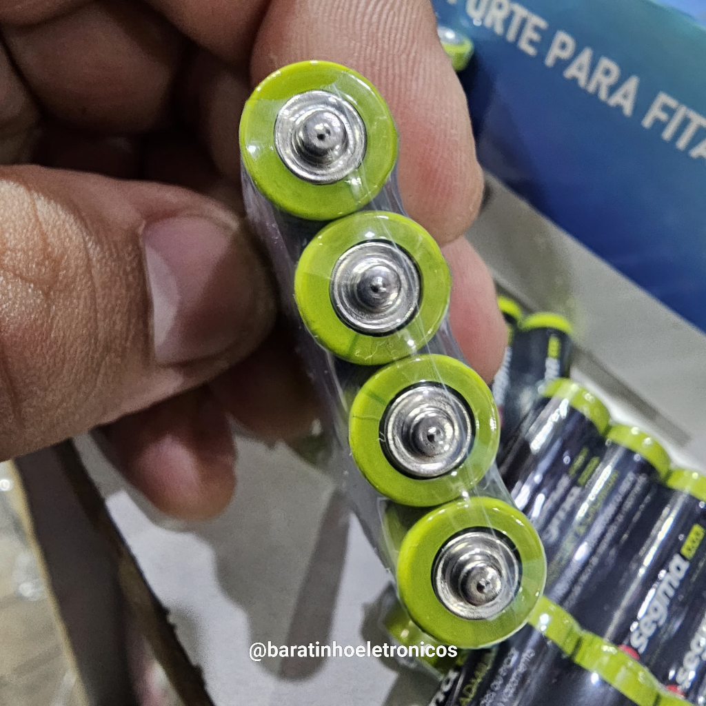 Kit Com 4 Pilhas AAA Segma Pilhas Do Tipo Palito Para Controle Remoto ...