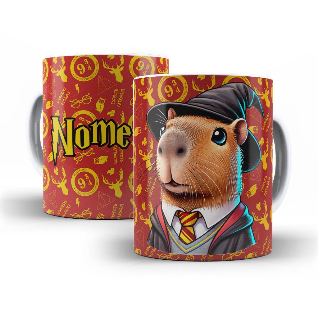 Caneca Capivara Potter Com Nome Personalizado Presente Fantástico 325ml ...