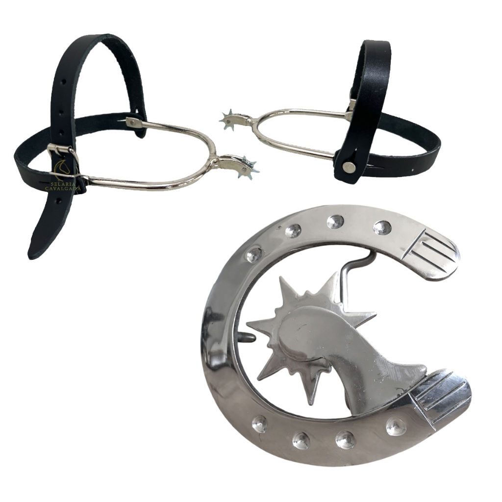 Kit Espora 7 Bicos Estrela De Ferro Com Correias E Fivela Inox | Shopee ...