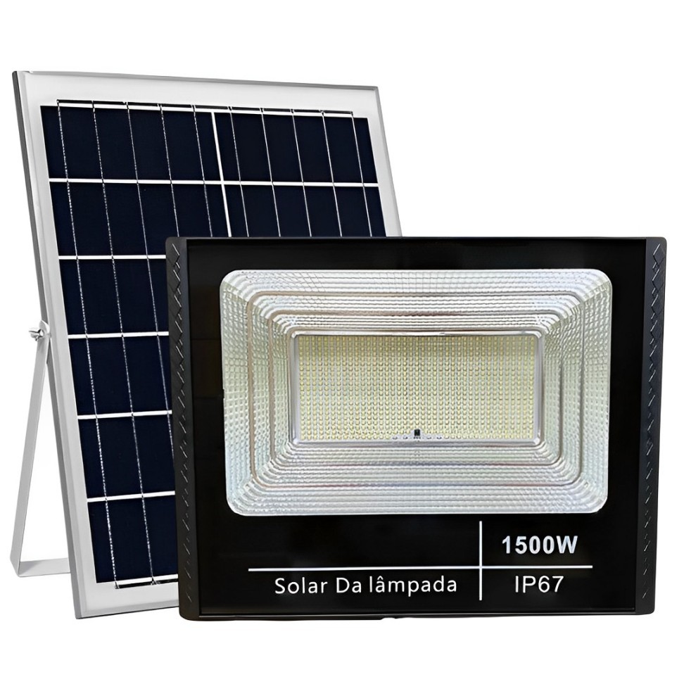 Refletor Solar 1500w Led Holofote 6500k Iluminação Potente Com Placa ...