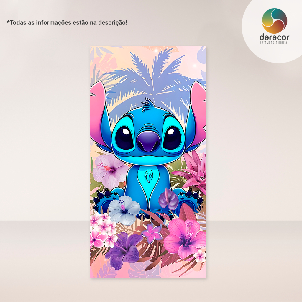 Painel Vertical Retangular Stitch Floral c/overloque - R14 | Shopee Brasil