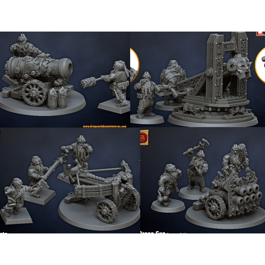 Miniatura Dwarf Siege Engines Field Artillery - Jogos de Tabuleiro ...