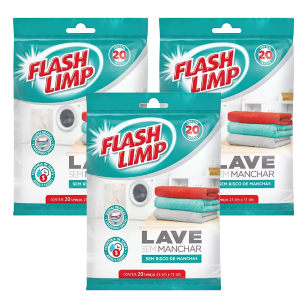 Kit com 3 Lenço Lave Sem Manchar Anti Mancha Flash Limp | Shopee Brasil