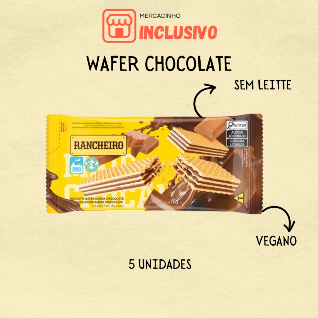 5 UNI WAFER CHOCOLATE SEM LEITE 78G CADA | Shopee Brasil