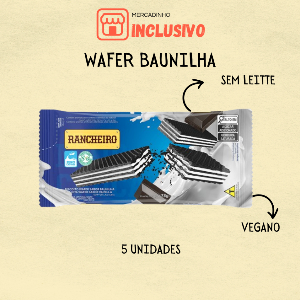 5 UNI WAFER BAUNILHA SEM LEITE 78G CADA | Shopee Brasil