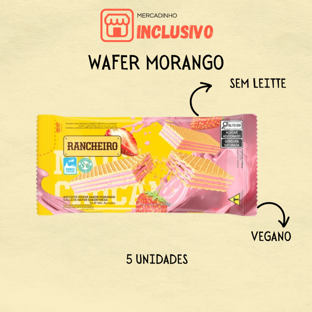 5 UNI WAFER MORANGO SEM LEITE 78G CADA | Shopee Brasil