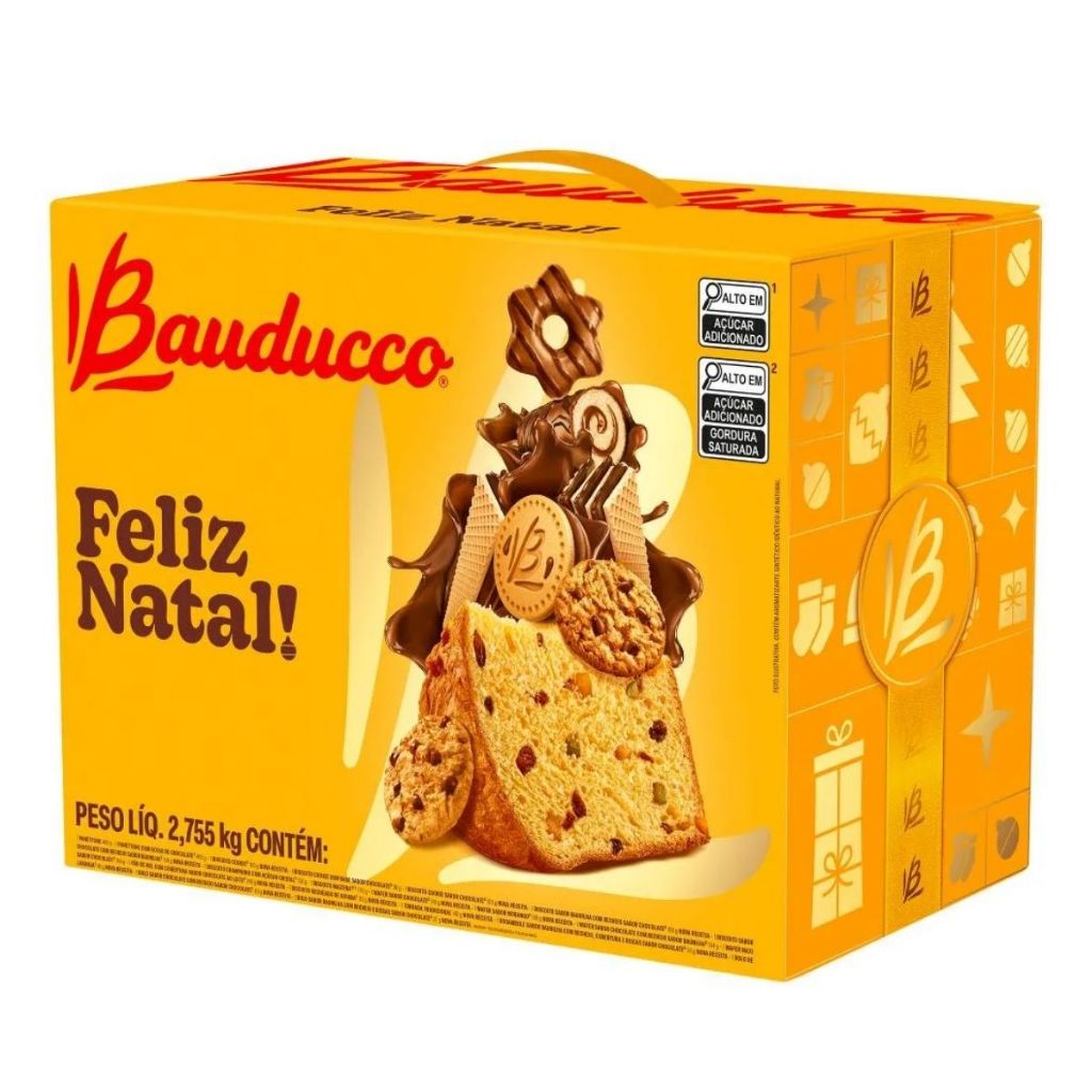 Cesta De Natal Bauducco C Chocottone E Panettone Tam G 20 Itens 2