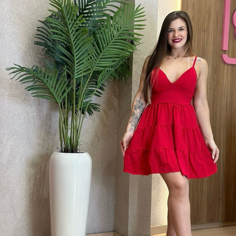 Vestido Feminino Babado - Roupa para o Natal e ano novo | Shopee Brasil