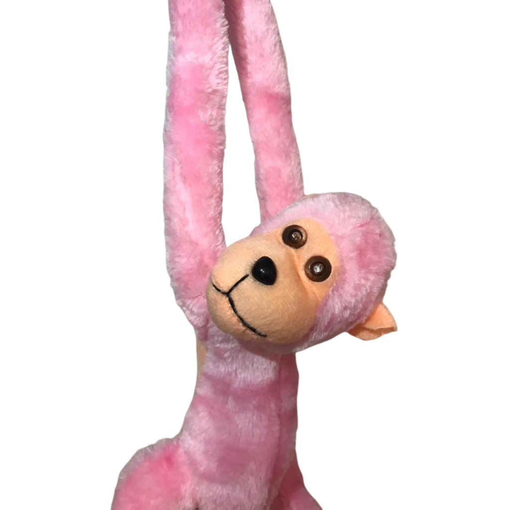 Macaco Rosa Claro De Pelúcia De Pendurar Ascende Os Olhos Vermelhos E ...
