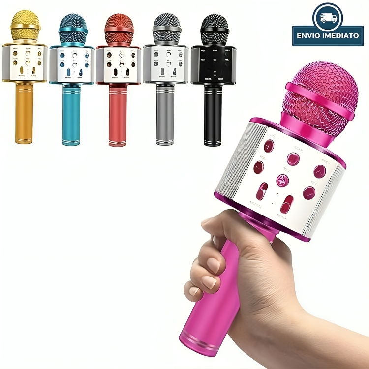 Microfone Bluetooth Recarregável Sem Fio com Efeito de Voz, Modo ...