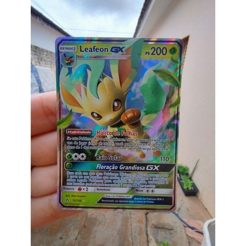 Carta Pokémon Leafeon GX Original Copag | Shopee Brasil
