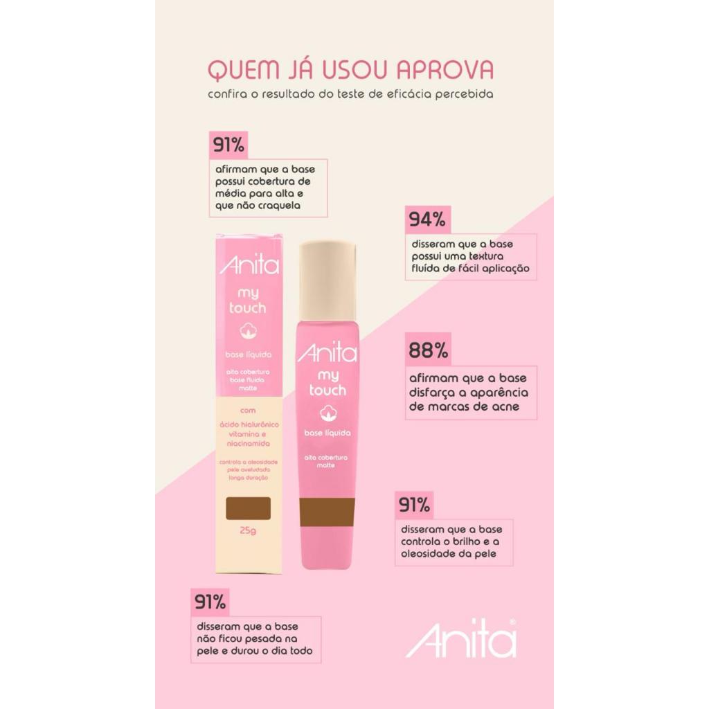 Base Liquida Alta cobertura Matte Anita My Touch Lancamento Nova 25g ...
