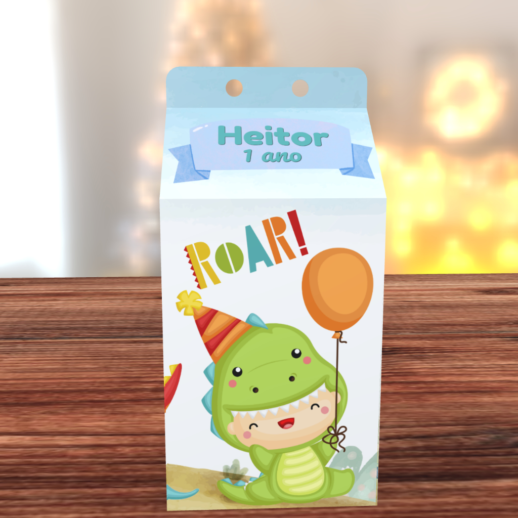 kit 10/20/30/40/50/60 Caixa Milk Roar Dinossauro Baby , lembrancinha ...