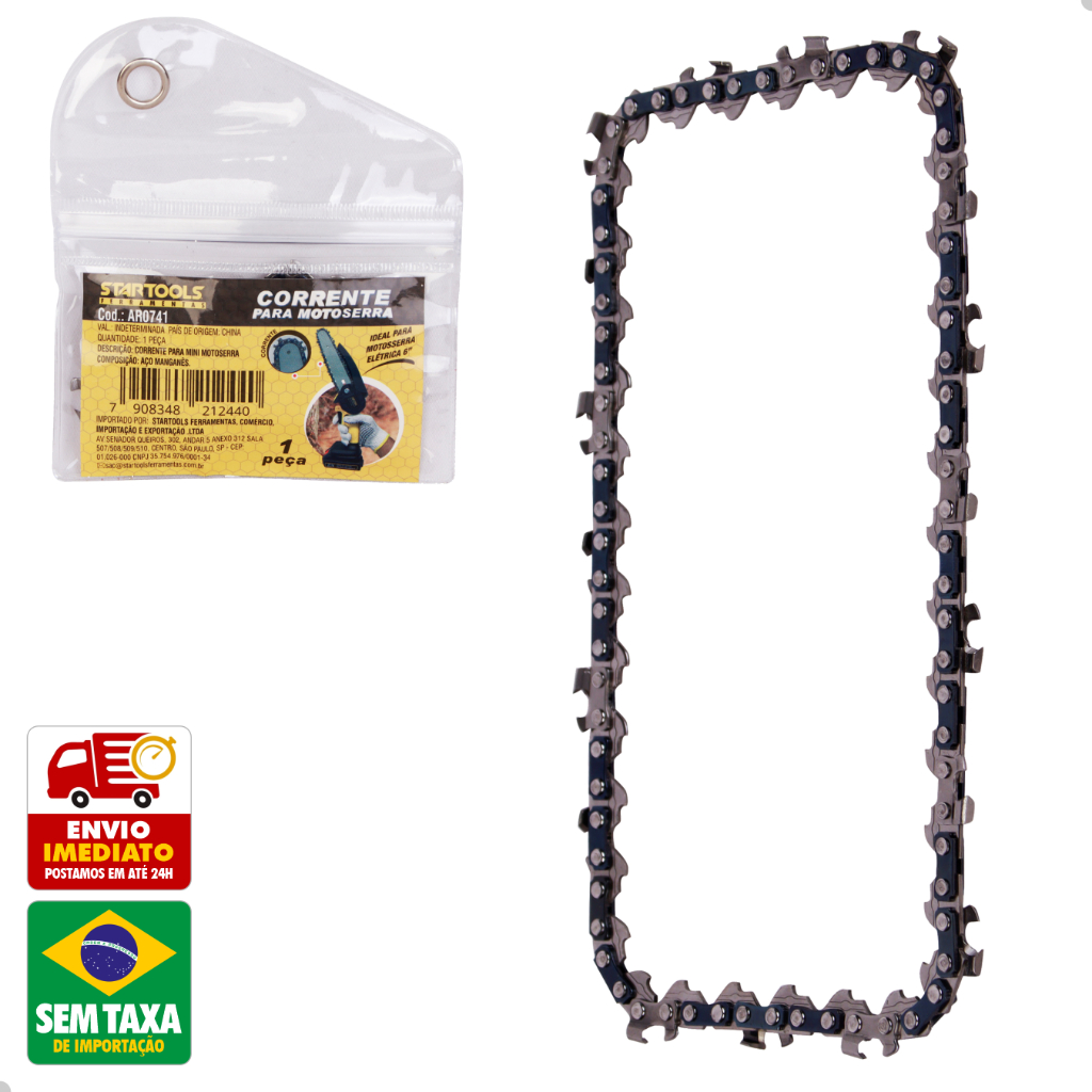 Corrente para Mini Motoserra Elétrica 6'' Polegadas StarTools AR0741 | Shopee Brasil