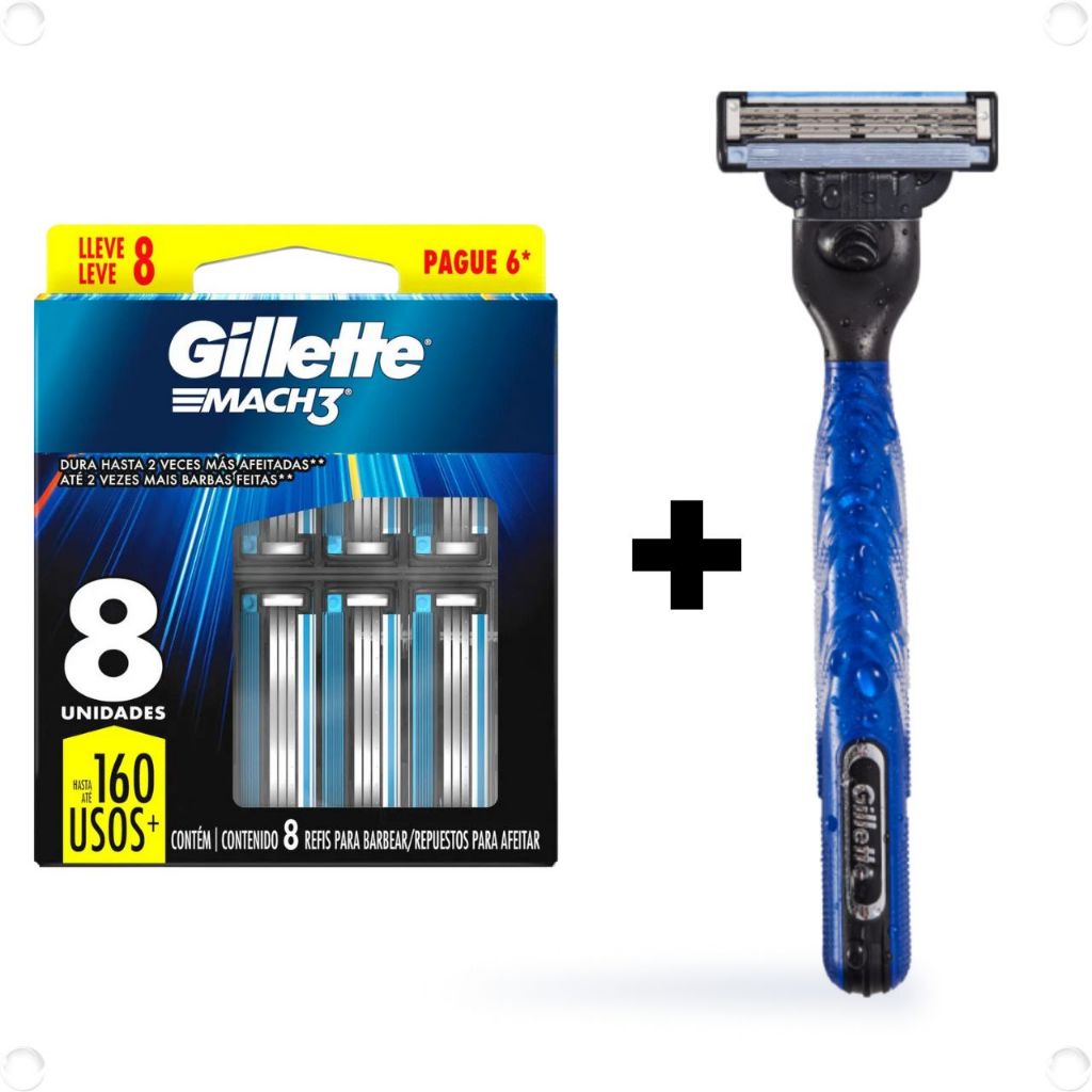 gillette mach 3 c/8 unidades acompanha cabo ofertas | Shopee Brasil