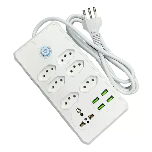 Extensão Elétrica 7 Tomadas Régua Bivolt C/ 4 Usb Cabo 2m | Shopee Brasil