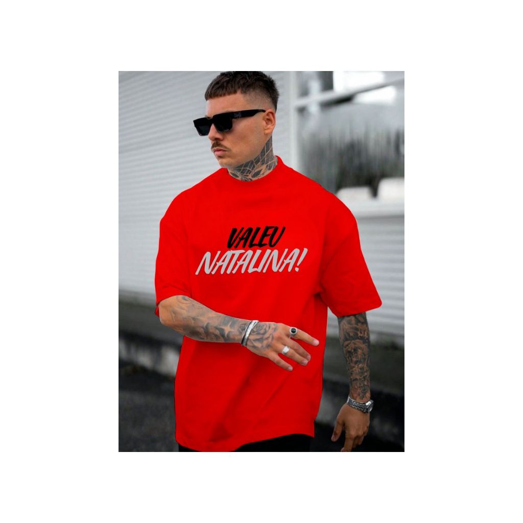Camiseta Oversized Valeu Natalina Meme Natal Masculina Streetwear ...