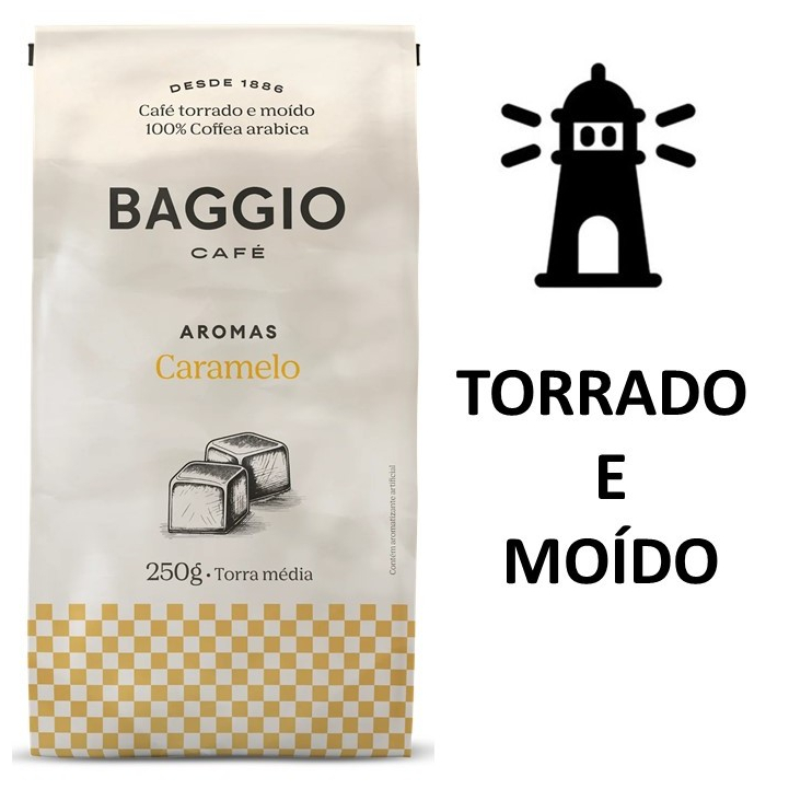 Café Baggio Aromas Caramelo Moído - 250gr - Baggio | Shopee Brasil
