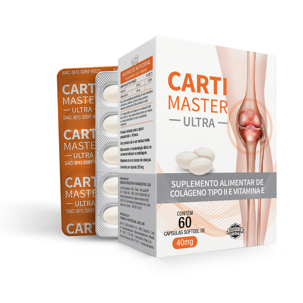 Carti Master Ultra Colageno Tipo II e Vitamina E 60 Capsula | Shopee Brasil