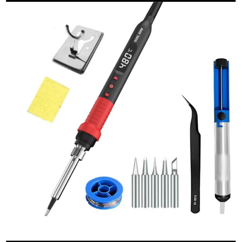 Ferro Solda Digital 80W 220V Ajustável Com Acessórios | Shopee Brasil