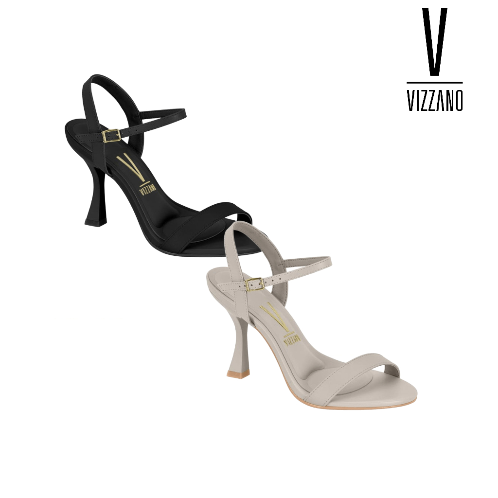 Sandália Feminina Vizzano Salto Alto 10 CM Fino Elegante Casual ...