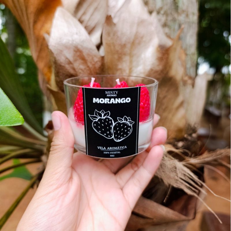 Vela Aromática Perfumada Morango 90g | Shopee Brasil