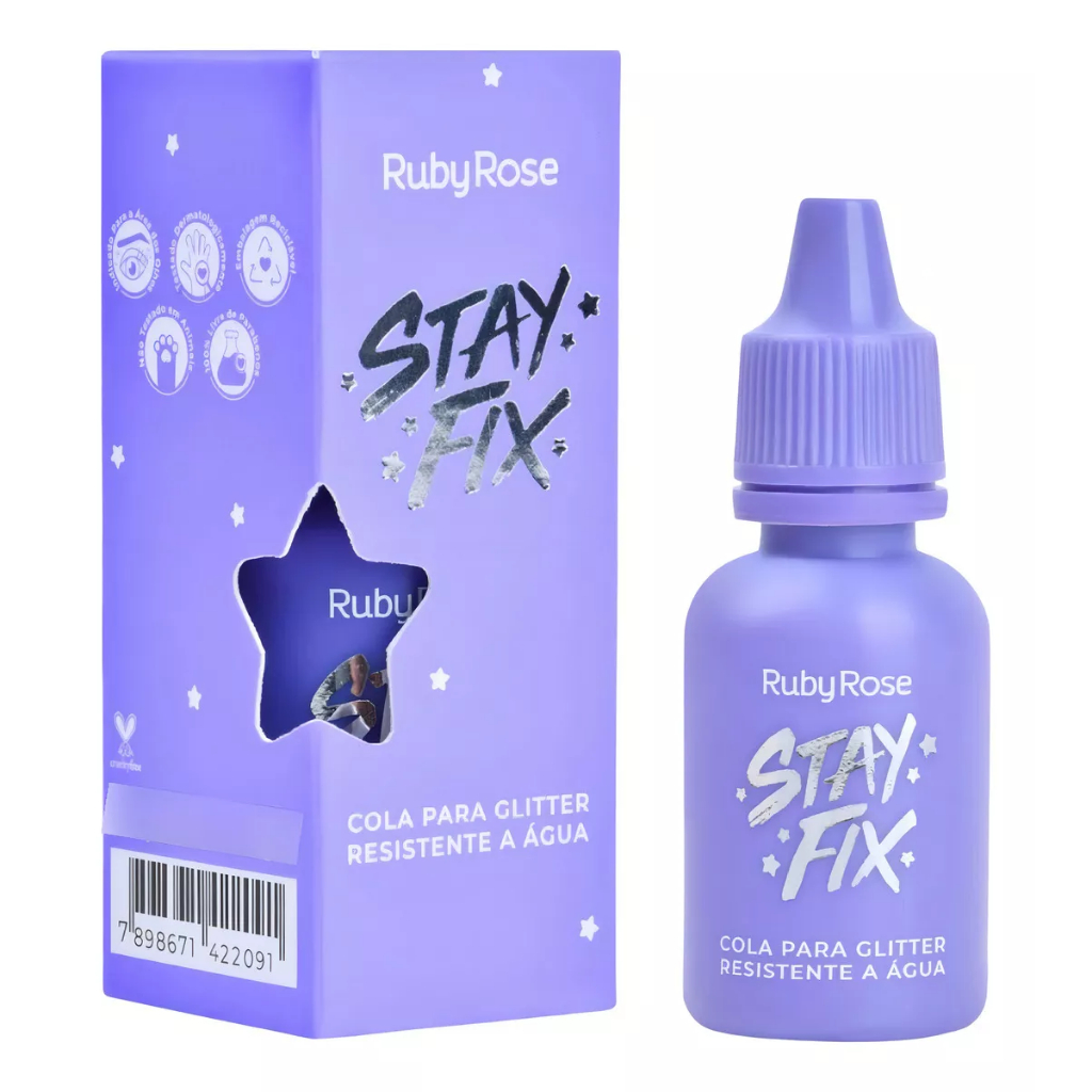 Cola Para Glitter Linha Stay Fix Ruby Rose Profissional 15ml | Shopee ...